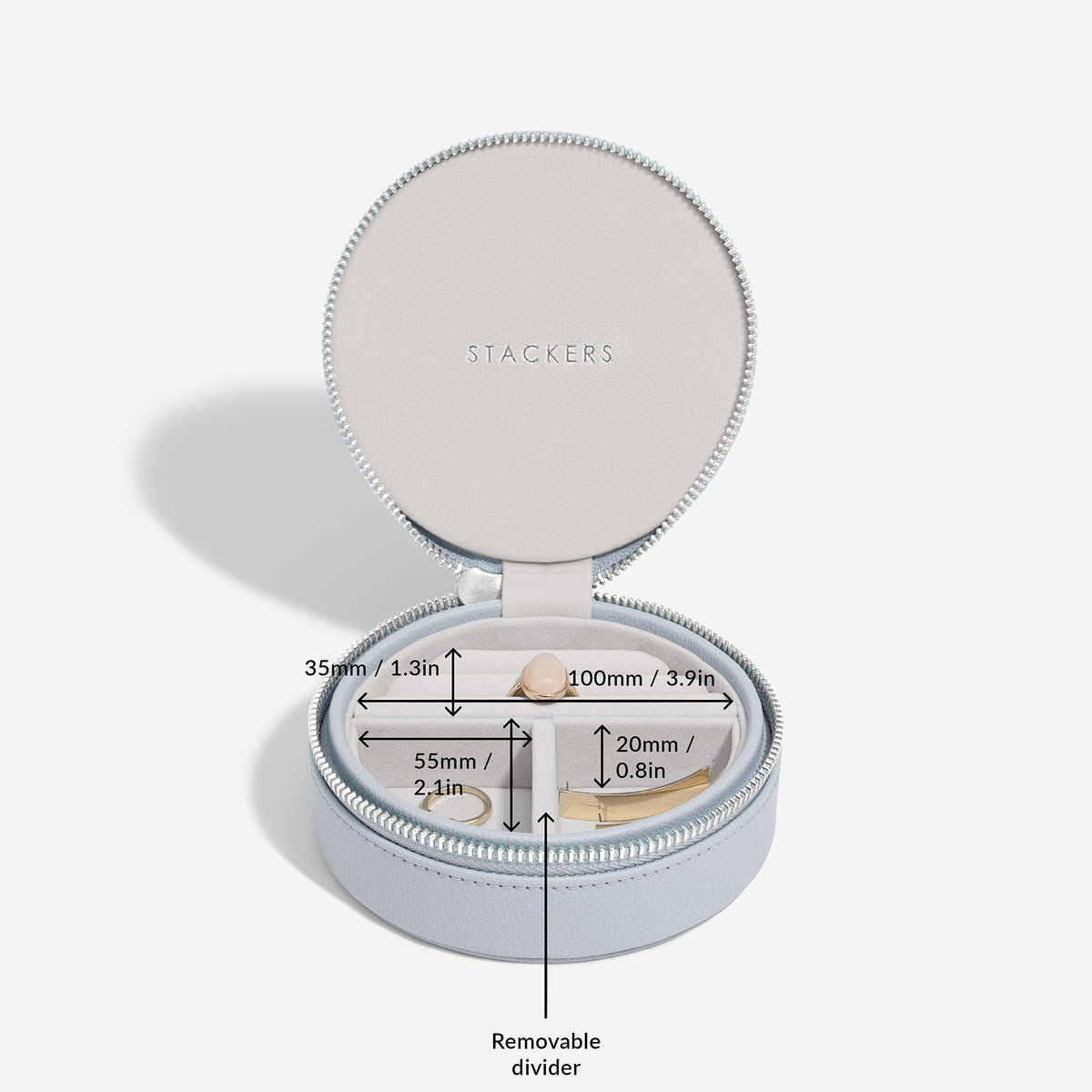 トラベル ジュエリーボックス ラウンド ラベンダー – STACKERS LONDON