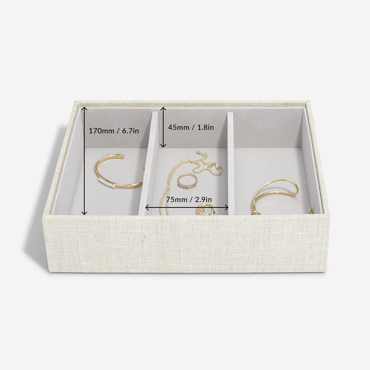 Classic ジュエリーボックス 3sec リネン・オートミール – STACKERS LONDON