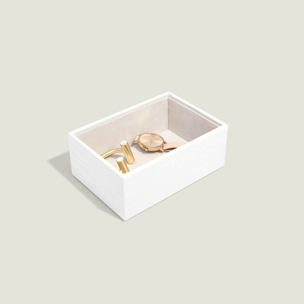 White Mini Jewellery Box Watch/Accessories Layer – STACKERS LONDON
