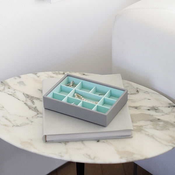 Grey Mint Mini Jewellery Box Small Trinkets Layer – STACKERS LONDON